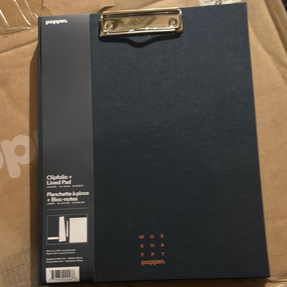 Poppin | Office | Nwt Poppin Blue Clipfolio With Lined Pad | Poshmark